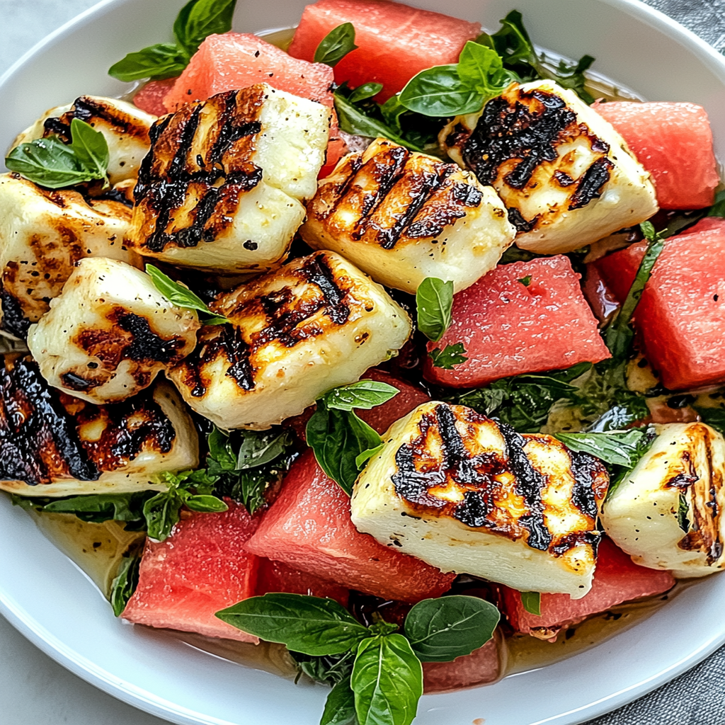 Grilled Halloumi Watermelon Salad