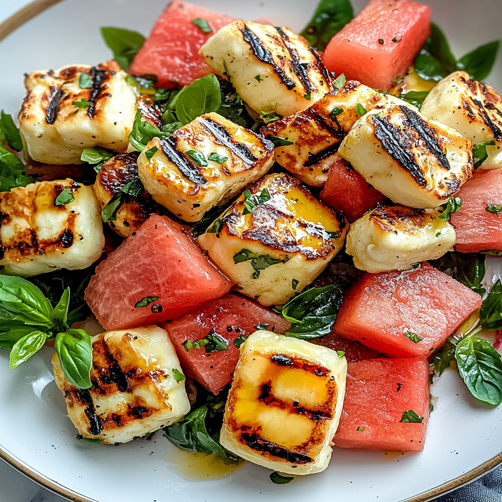 Grilled Halloumi Watermelon Salad