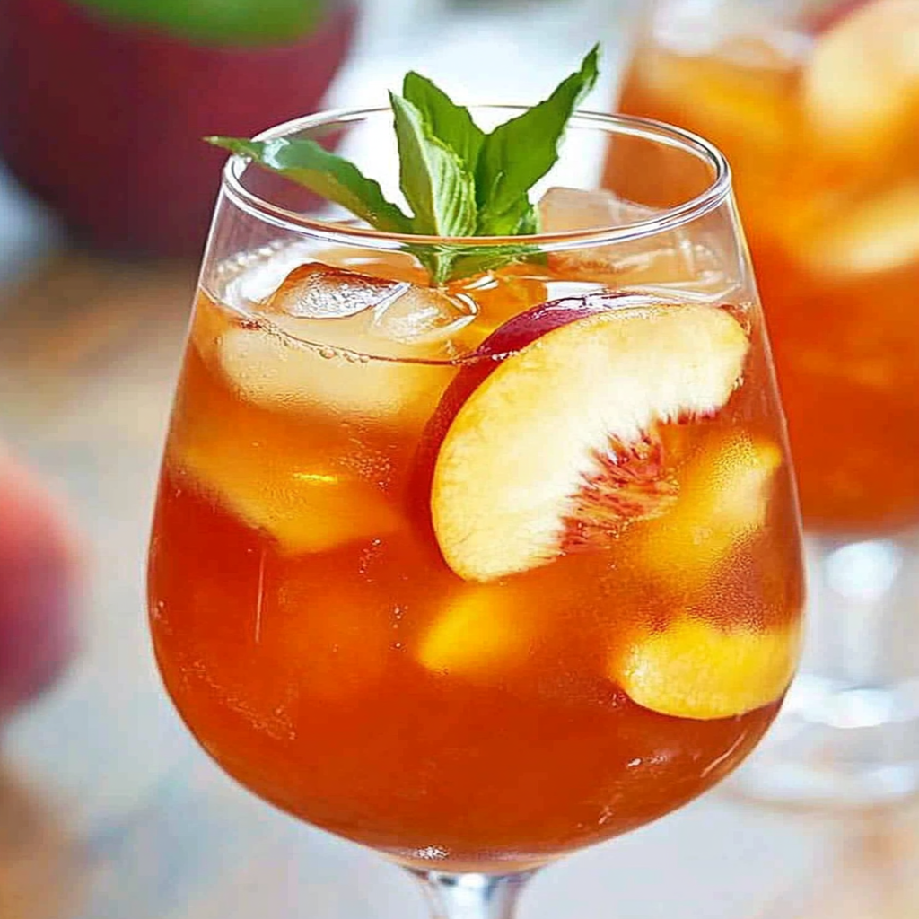 Cool & Refreshing Olive Garden Peach Bellini Tea Copycat