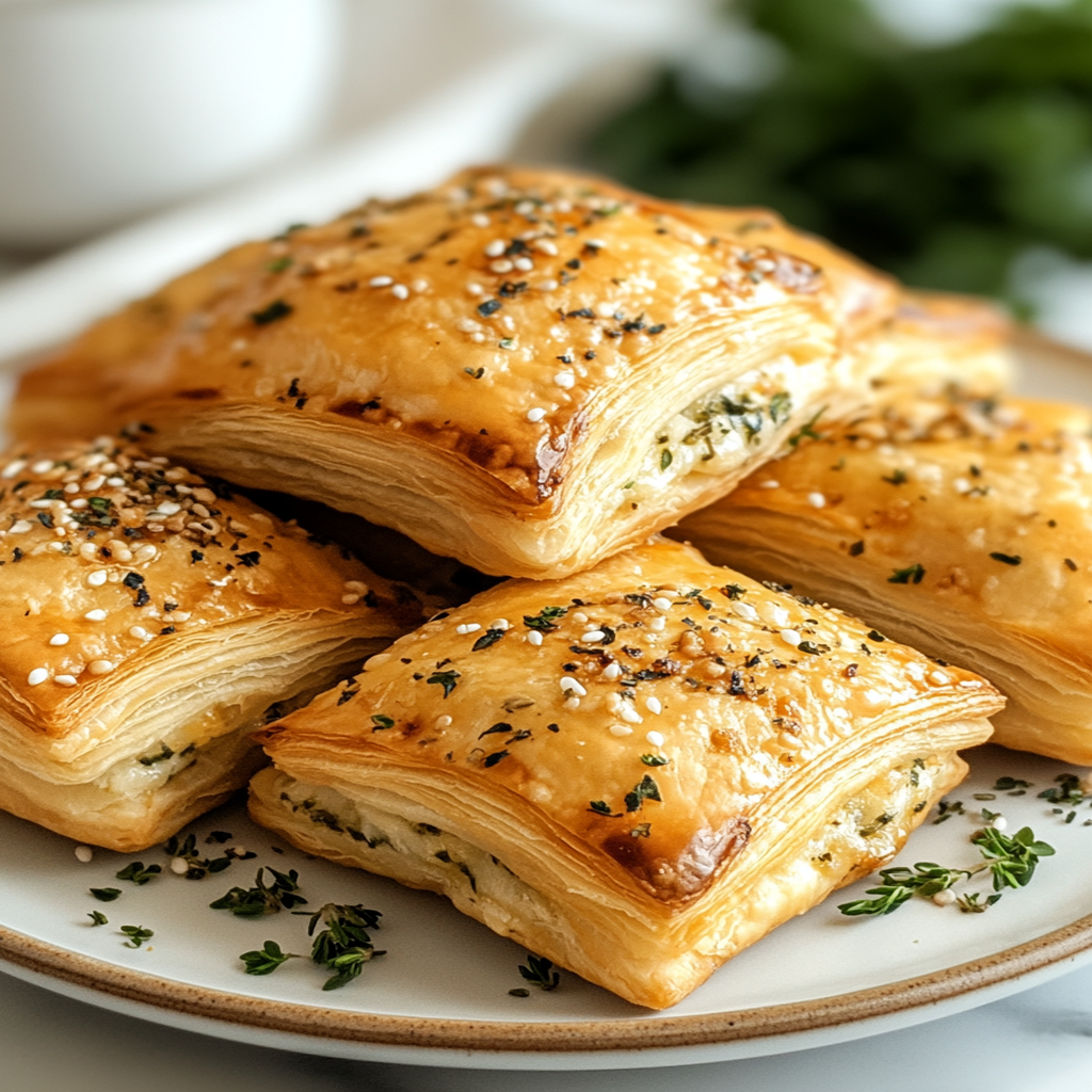 Herb and Cheese Stuffed Puff Pastry Bites