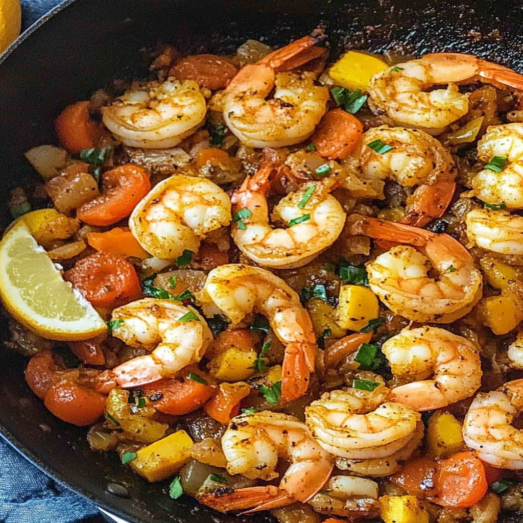 Spicy Cajun Shrimp and Fish Skillet