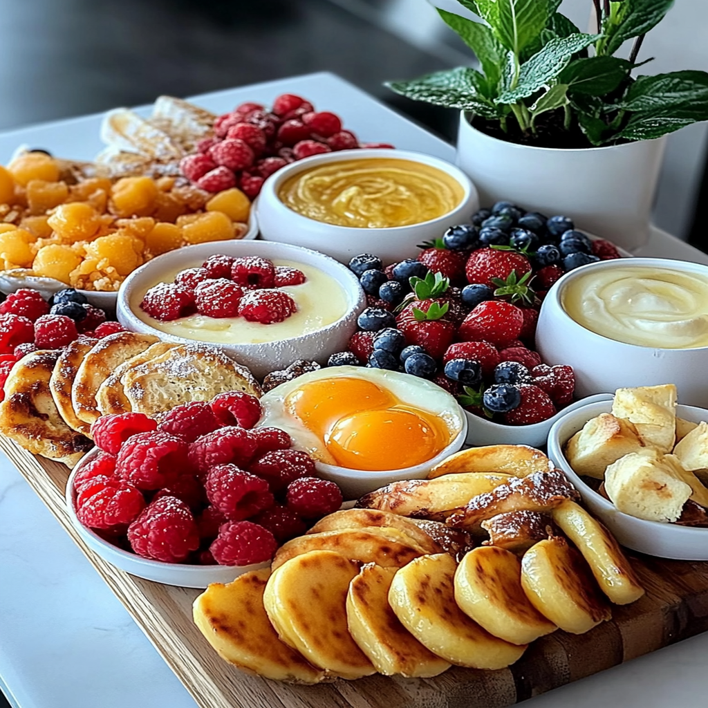 Vibrant Colorful Breakfast Spread for a Bright Morning