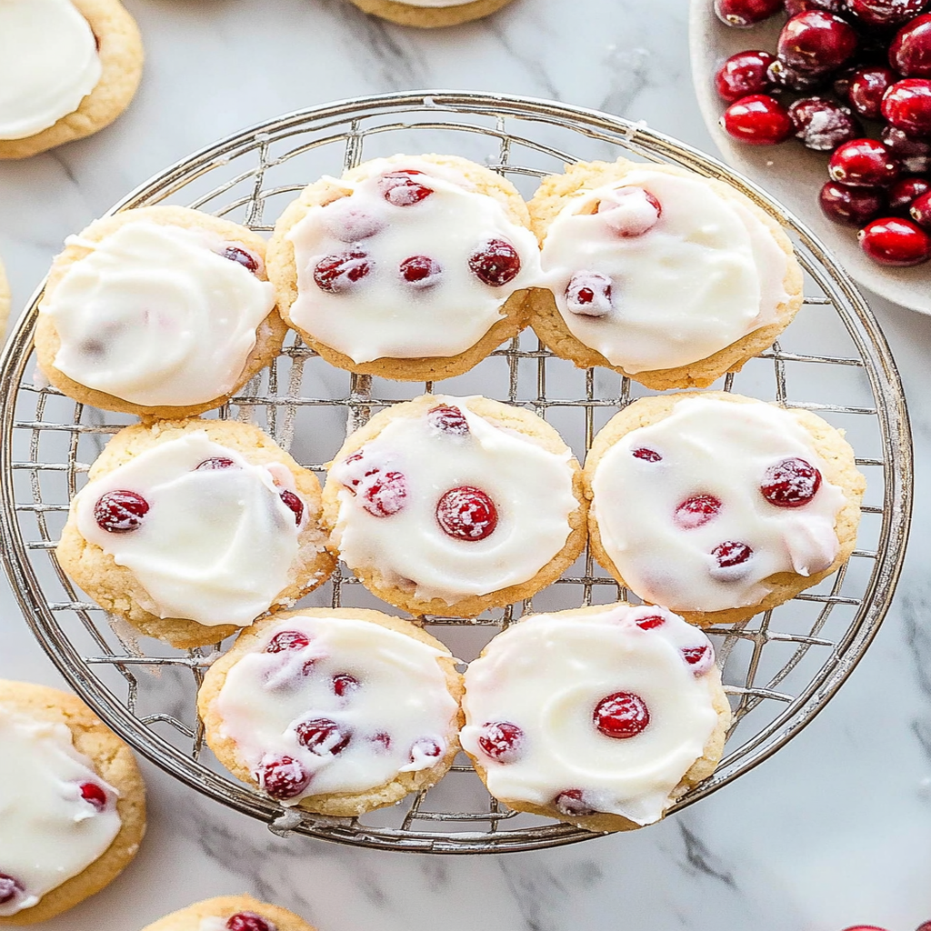 Sparkling Frosted Cranberry Cookies