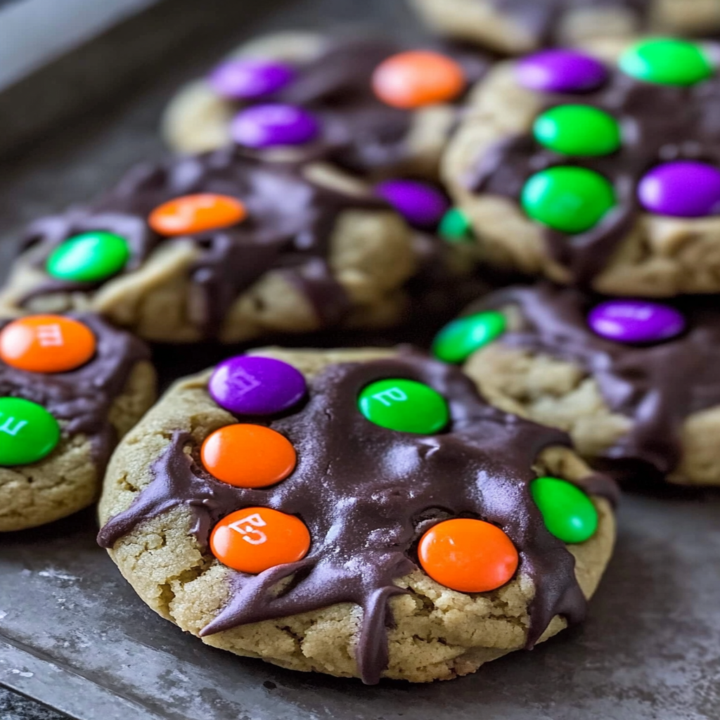Spooky Halloween M&M Cookies