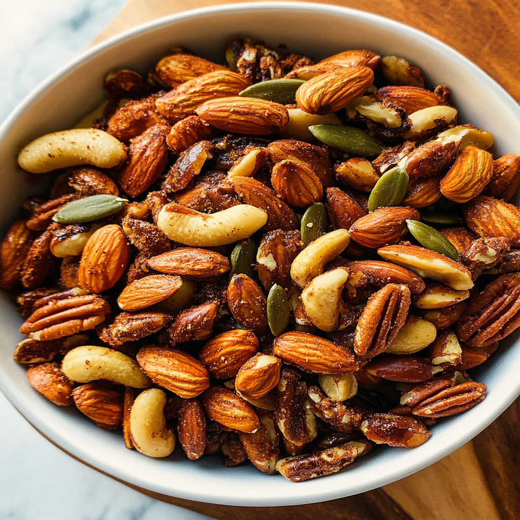 Sweet, Salty, Spicy Party Nuts