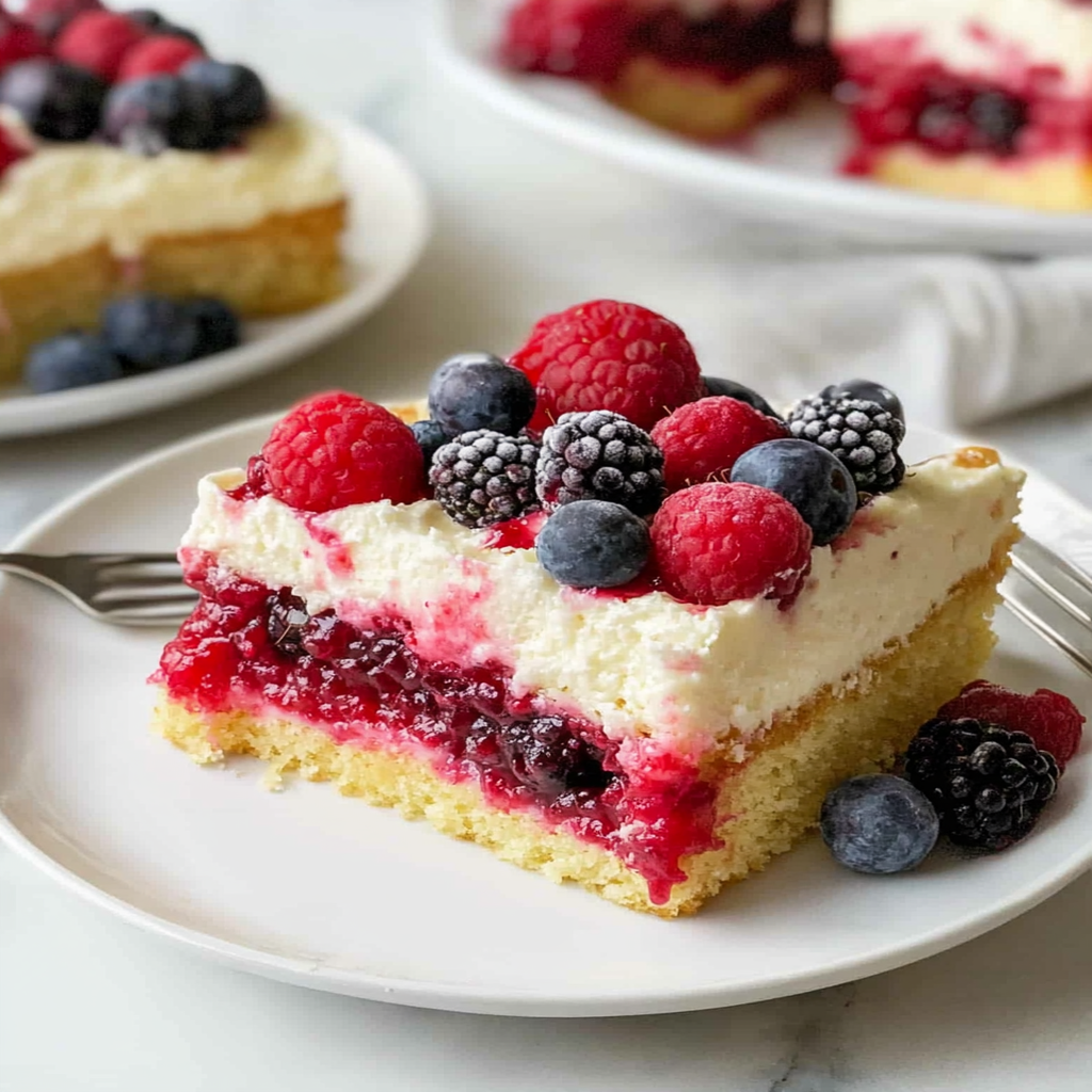 Winter Berry Poke Cake